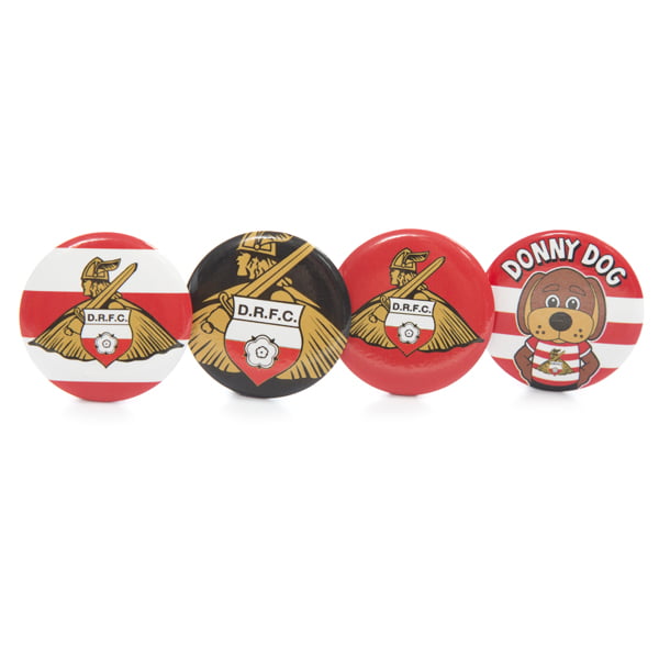 Doncaster Rovers Button Badges 4 Pack - Elite Pro Sports