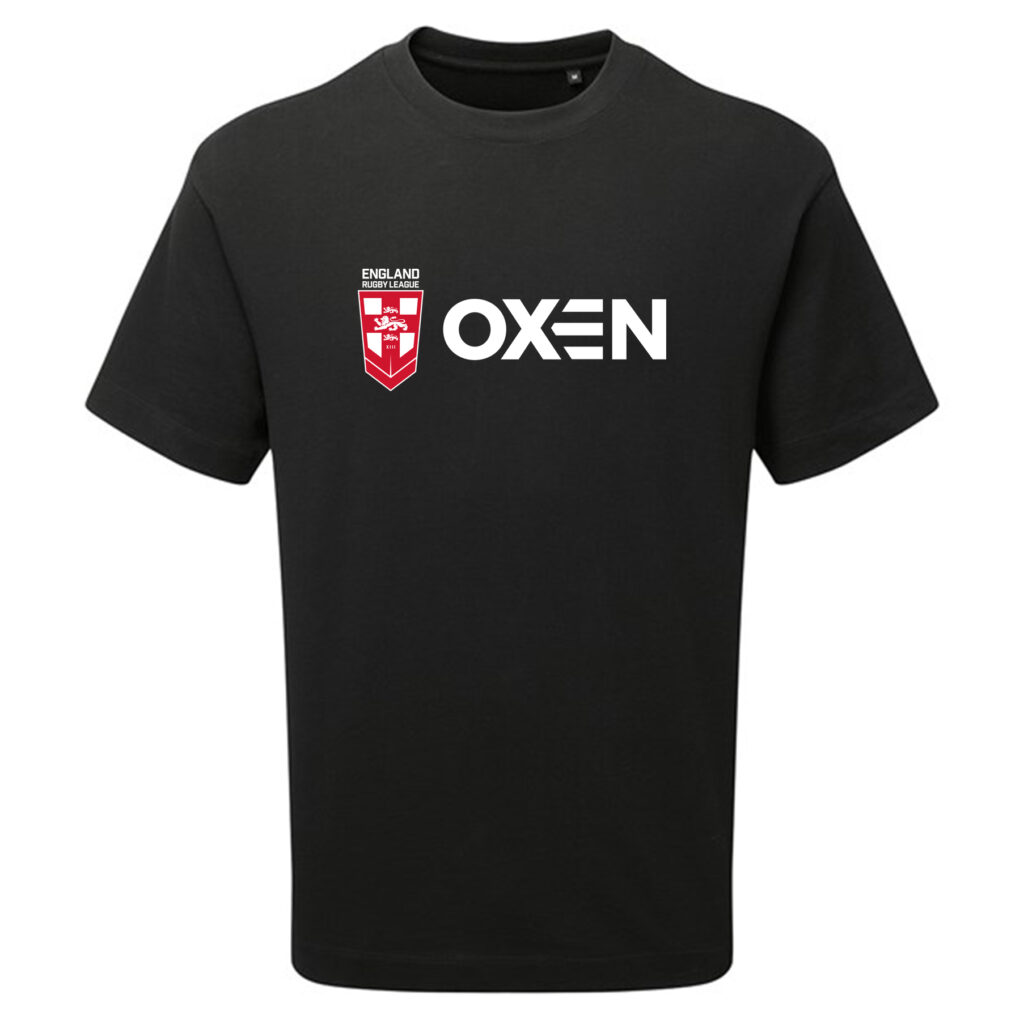 England Rugby League Oxen Black Cotton Tee - Elite Pro Sports