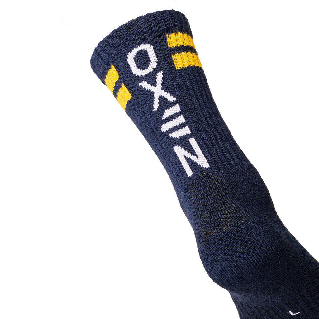 Oxen Stack Crew Socks Navy/Amber - Elite Pro Sports