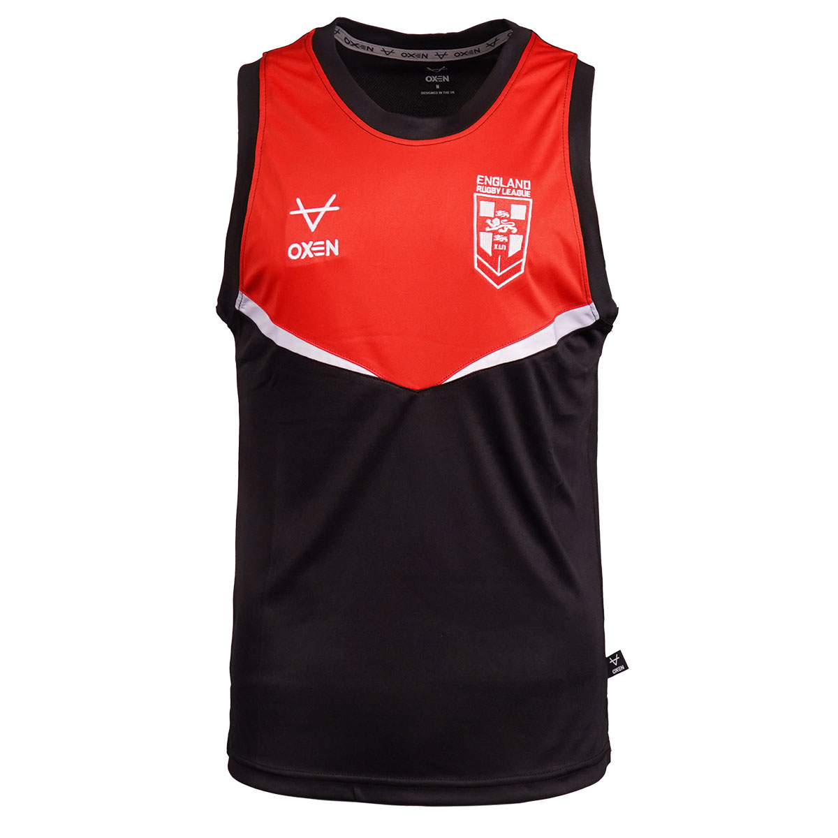 England RL Front Panel Singlet Black - Elite Pro Sports