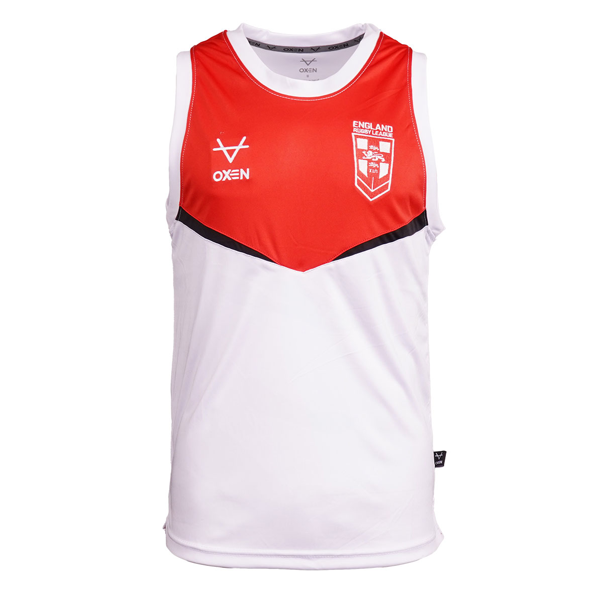 England RL Front Panel Singlet White - Elite Pro Sports